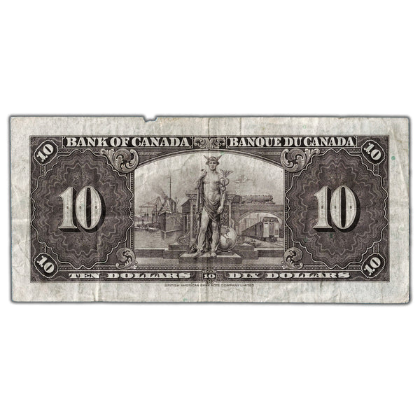 SOLD $10 1937 Bank of Canada Note Gordon-Towers X/D Prefix BC-24b - Mi - The Toronto Coin Shop