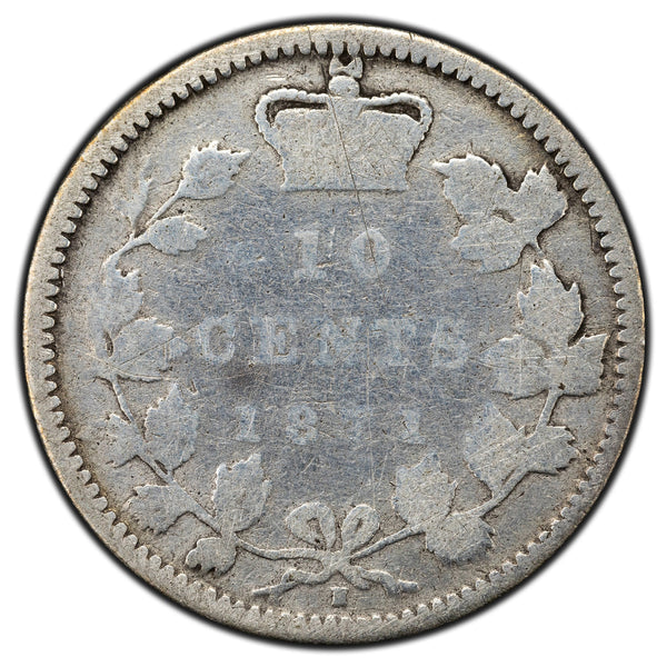 SOLD Canada 1871-H 10 Cents Dime Silver Coin - Cleaned - The Toronto Coin Shop