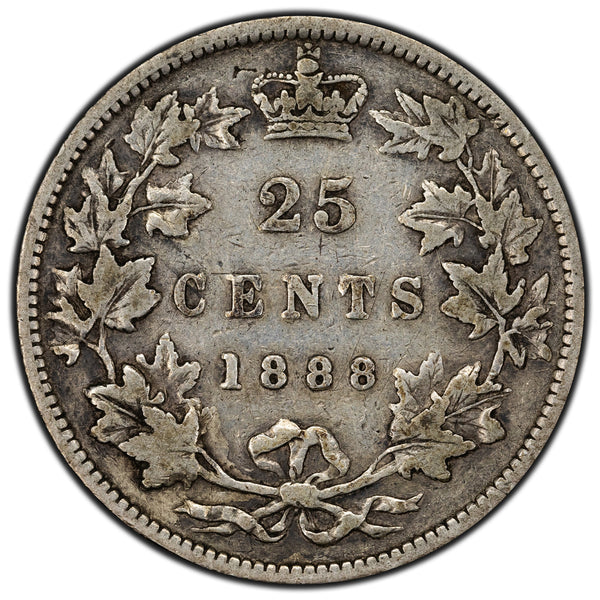 SOLD Canada 1888 Wide 8's 25 Cents Quarter Silver Coin - VG - The Toronto Coin Shop