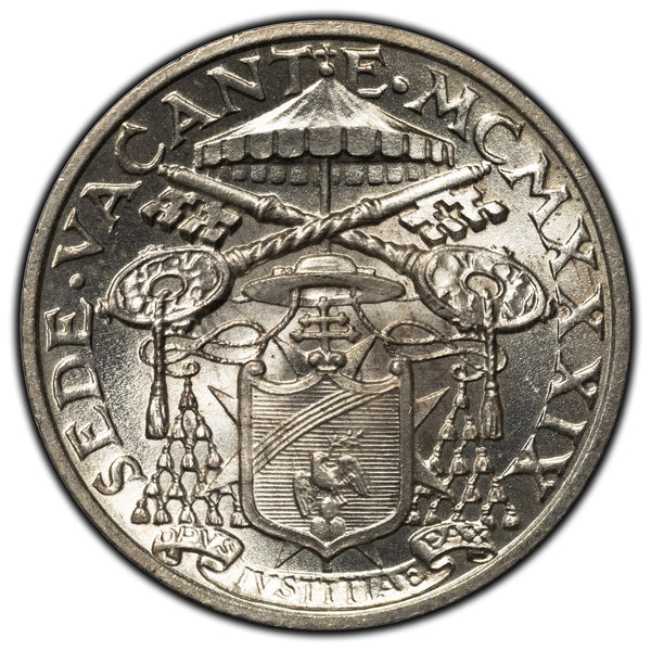 SOLD Vatican City 1939 Sede Vacante 5 Lire Silver Coin KM #20 - The Toronto Coin Shop