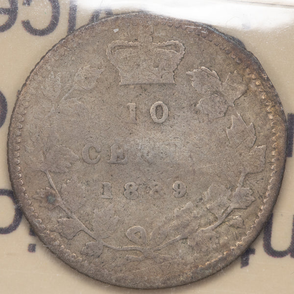 SOLD Canada 1889 10 Cents Dime Silver Coin - ICCS G-4 (bent) - The Toronto Coin Shop