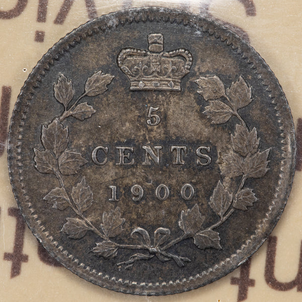 SOLD Canada 1900 Oval '0' 5 Cents Silver Coin - ICCS MS-63 - The Toronto Coin Shop