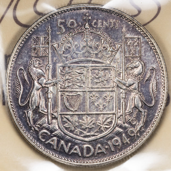 SOLD Canada 1949 Hoof/9 50 Cents Half Dollar Silver Coin - ICCS MS-63 - The Toronto Coin Shop