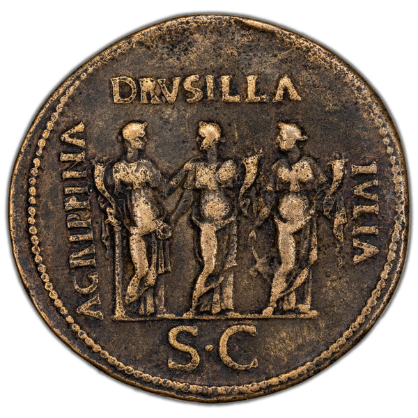 SOLD Ancient Rome Caligula Paduan AE Dupondius Coin Ric #33 Paduan Imi ...