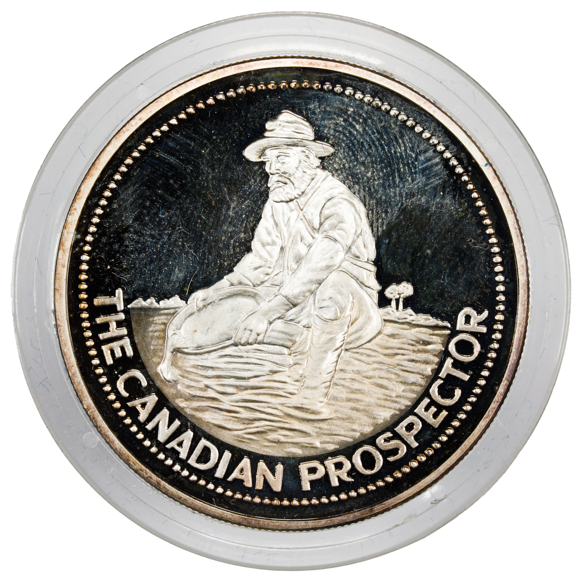 SOLD Engelhard The Canadian Prospector 1oz .999 Fine Silver Round Proo ...