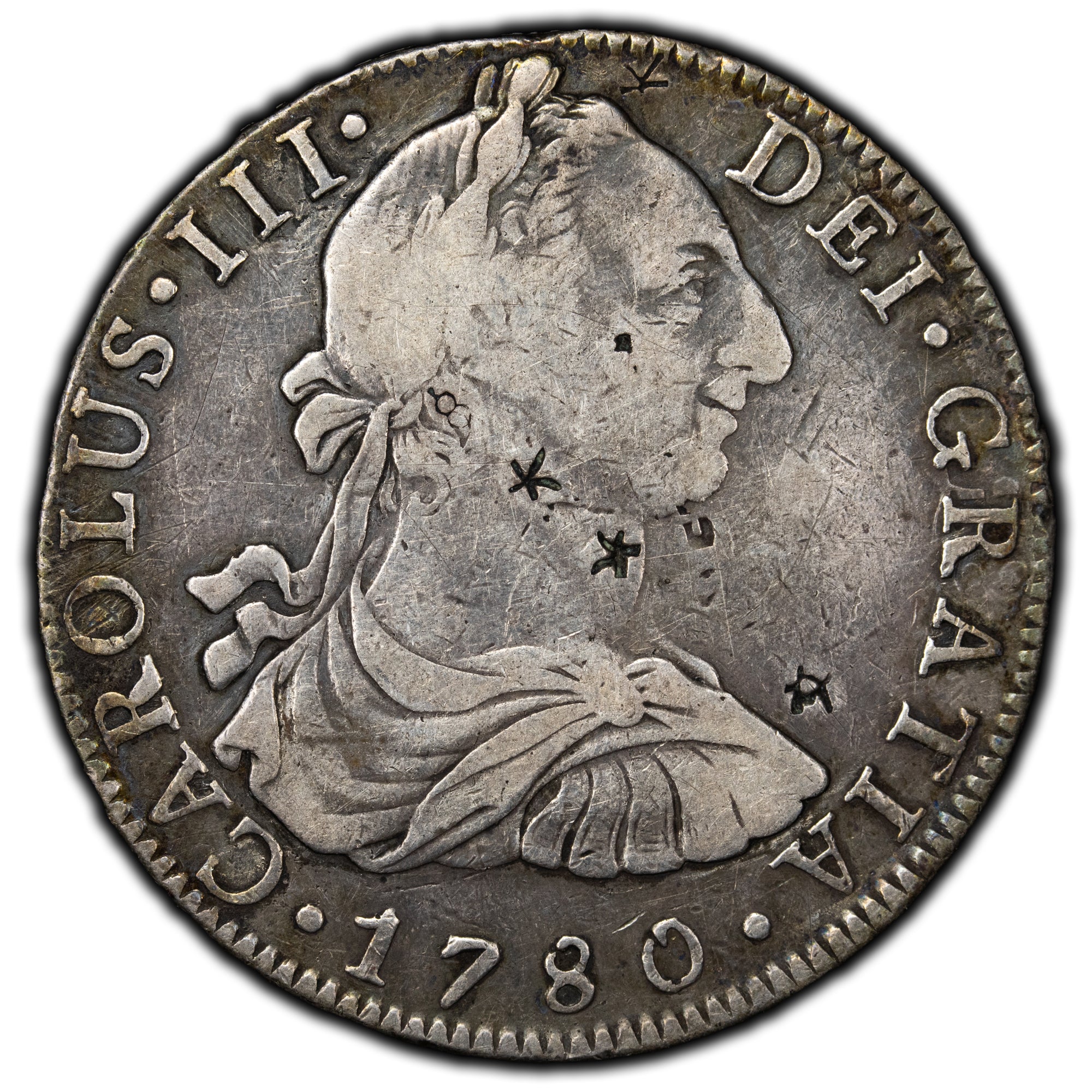 SOLD Mexico 1780 Mo-FF 8 Reales Silver Coin - Chopmarks - The Toronto ...