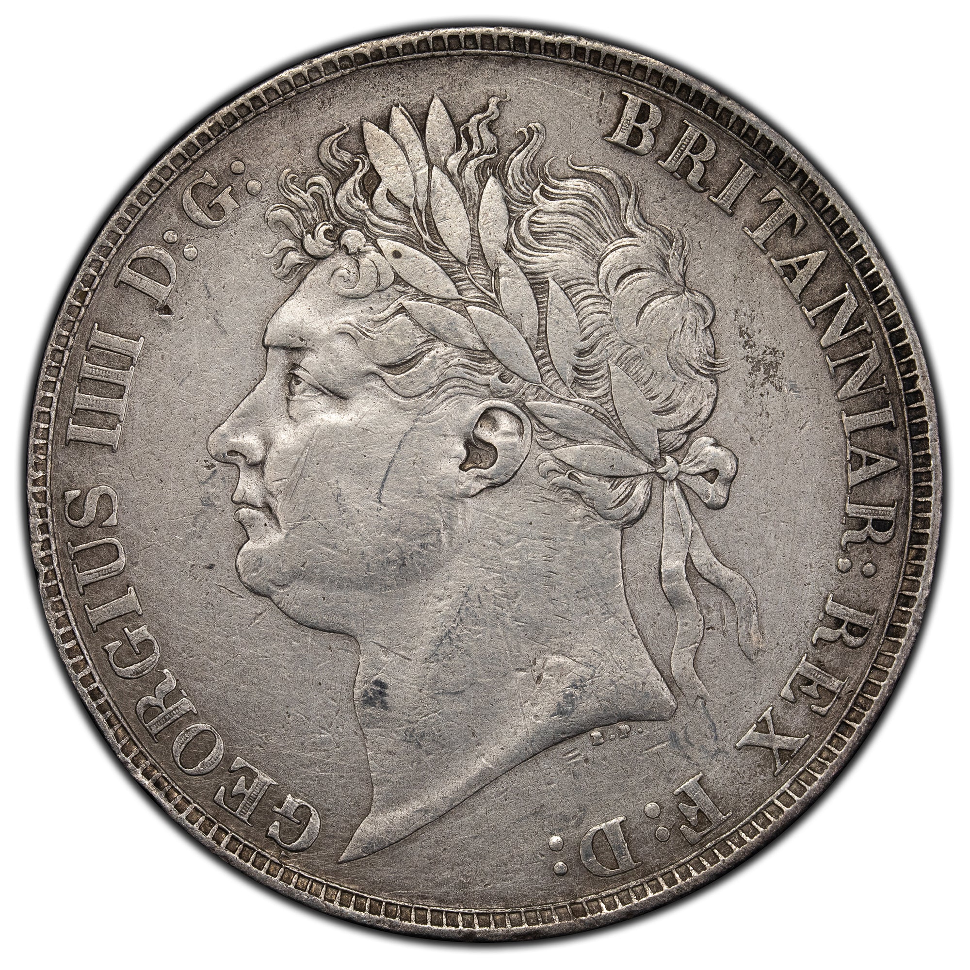 SOLD Great Britain 1821 One Crown Silver Coin - Scratched, Corrosion ...