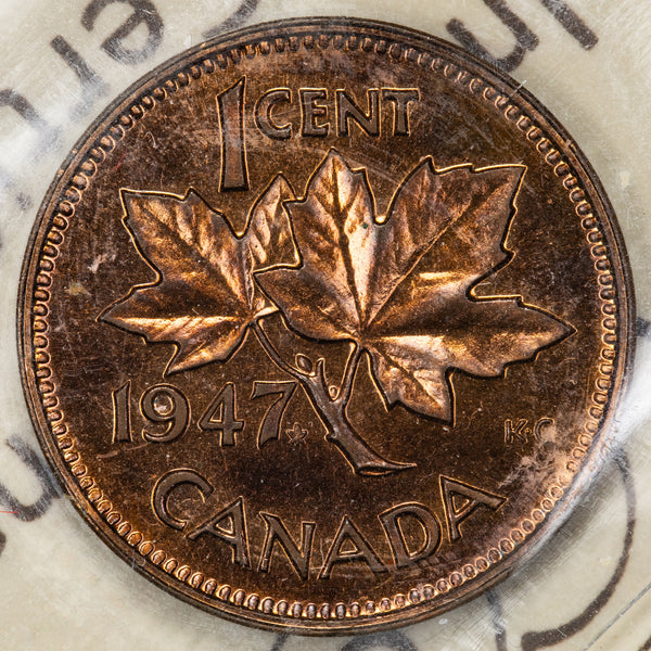 SOLD Canada 1947 Maple Leaf Pointed 7 1 Cent Coin - ICCS Specimen SP-6 ...