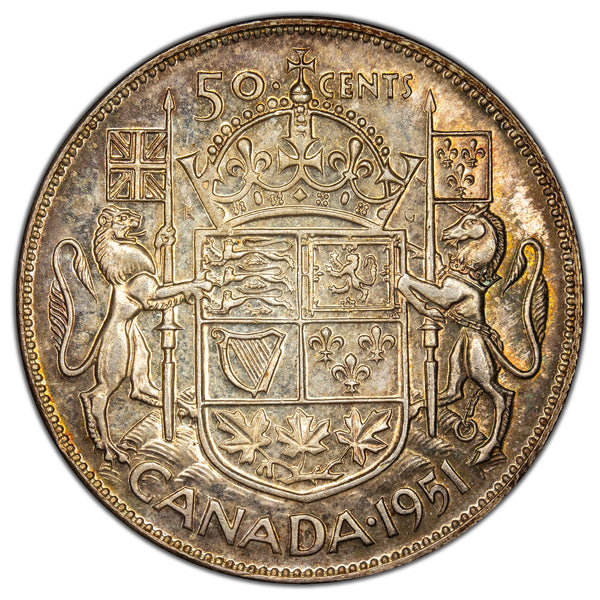 SOLD Canada 1951 50 Cents Half Dollar Silver Coin - Uncirculated ...
