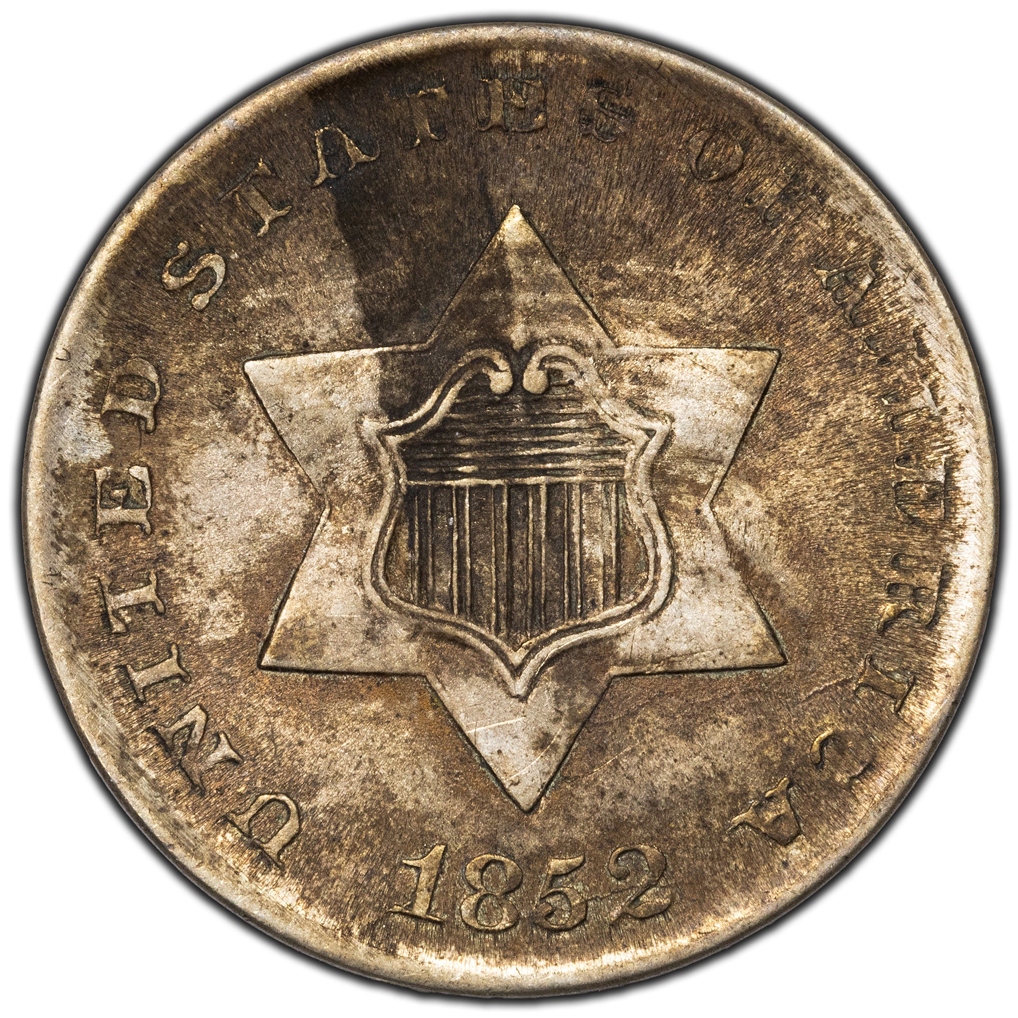 United States 1852 3 Cents Silver Coin - The Toronto Coin Shop
