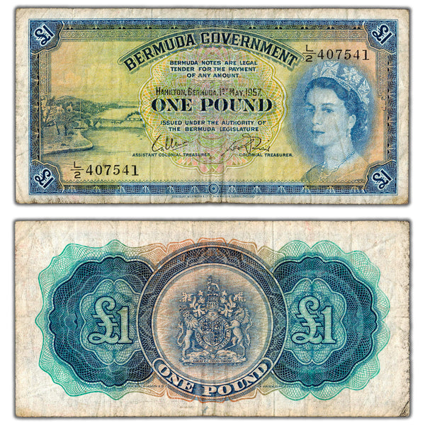 SOLD Bermuda 1957 1 One Pound Note P #20 - Circulated - The Toronto ...