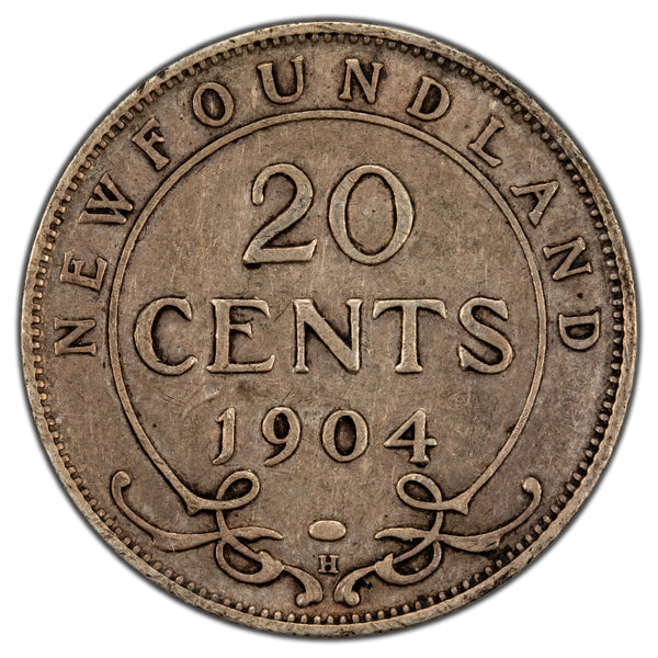 SOLD Newfoundland 1904-H 20 Cents Silver Coin - ICCS F-15 - The Toronto ...