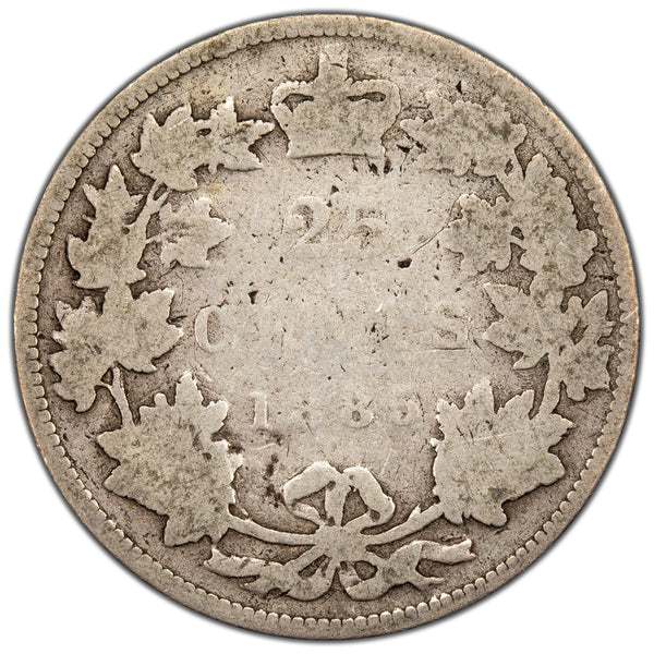 Canada 1885 Curved Top 25 Cents Quarter Silver Coin - Filler - The ...