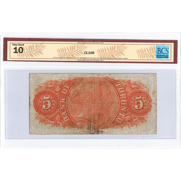 SOLD $5 1937 Bank of Toronto Canada Chartered Note #715-24-04 - BCS VG ...