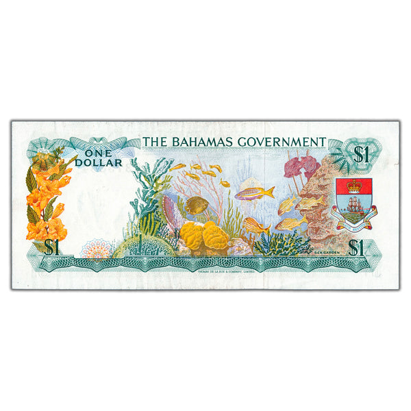 SOLD Bahamas 1965 $1 One Dollar Note P #18b Three Signatures - VF - The ...