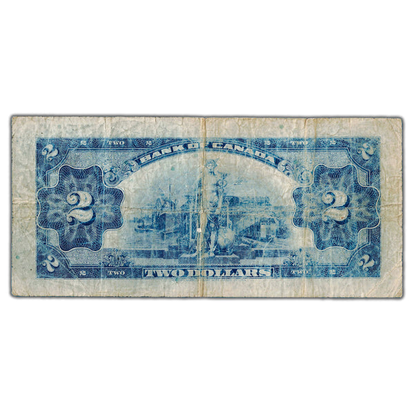 SOLD $2 1935 Bank of Canada Note English Text BC-3 - Lightly Faded Bac ...