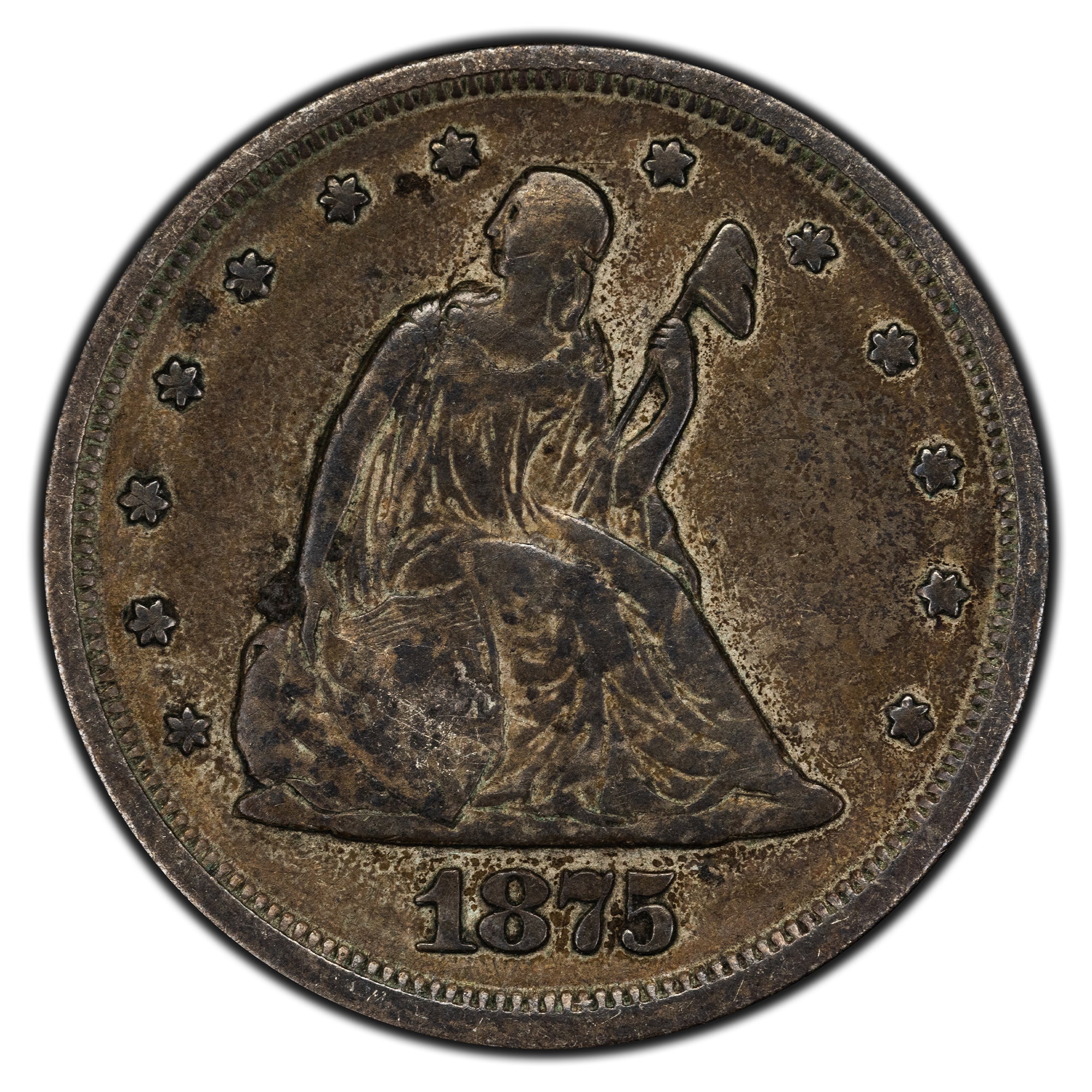 SOLD United States 1875-S 20 Twenty Cents Seated Liberty Silver Coin ...