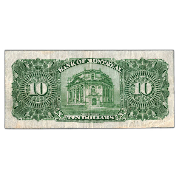 $10 1923 Bank of Montreal Canada Chartered Note #505-56-04 - F/VF - The ...