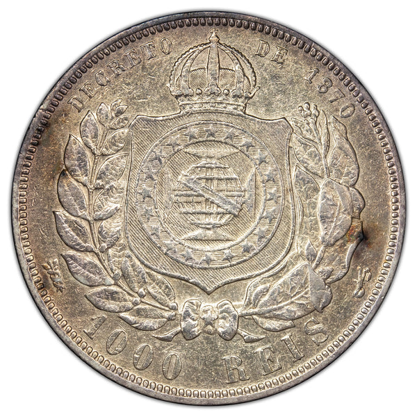 SOLD Brazil 1880 1000 Reis Silver Coin - The Toronto Coin Shop