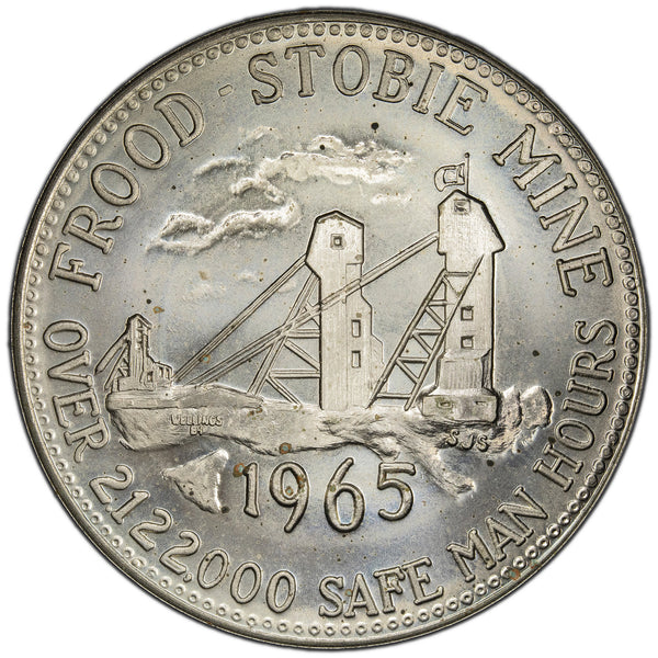 SOLD Canada 1965 Inco Mines Safety Award Medal 40mm - The Toronto Coin Shop