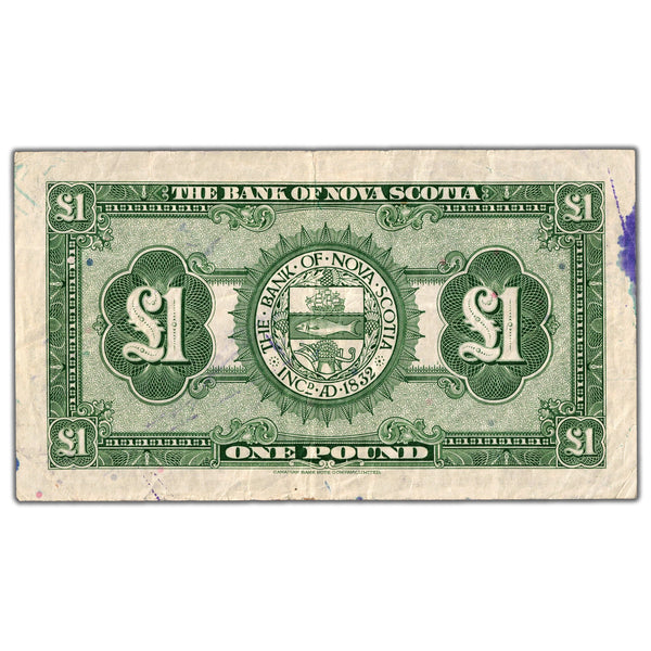 1 Pound 1930 Bank of Nova Scotia Jamaica Chartered Note #550-38-04-04 ...