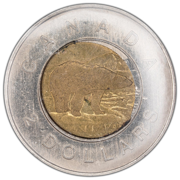 SOLD Canada 1996 $2 Two Dollars Toonie Error Coin - CCCS MS-62 Off Cen ...