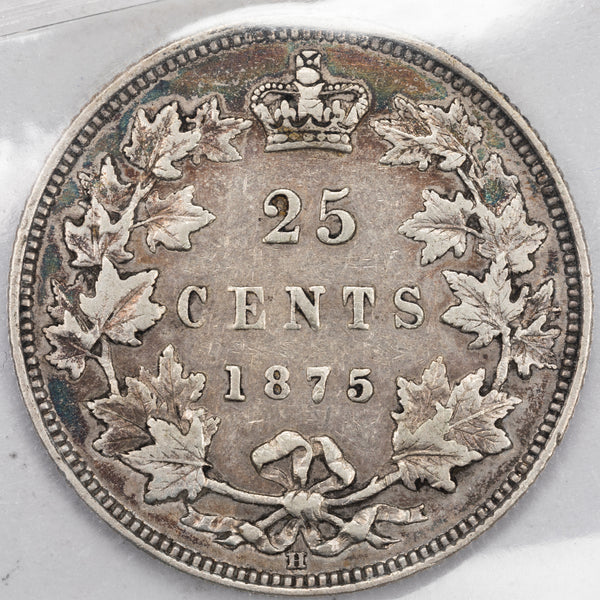 SOLD Canada 1875-H 25 Cents Quarter Silver Coin - ICCS VF-20 - The ...