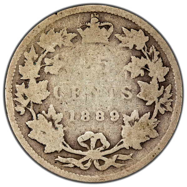 Canada 1889 25 Cents Quarter Silver Coin - AG - The Toronto Coin Shop