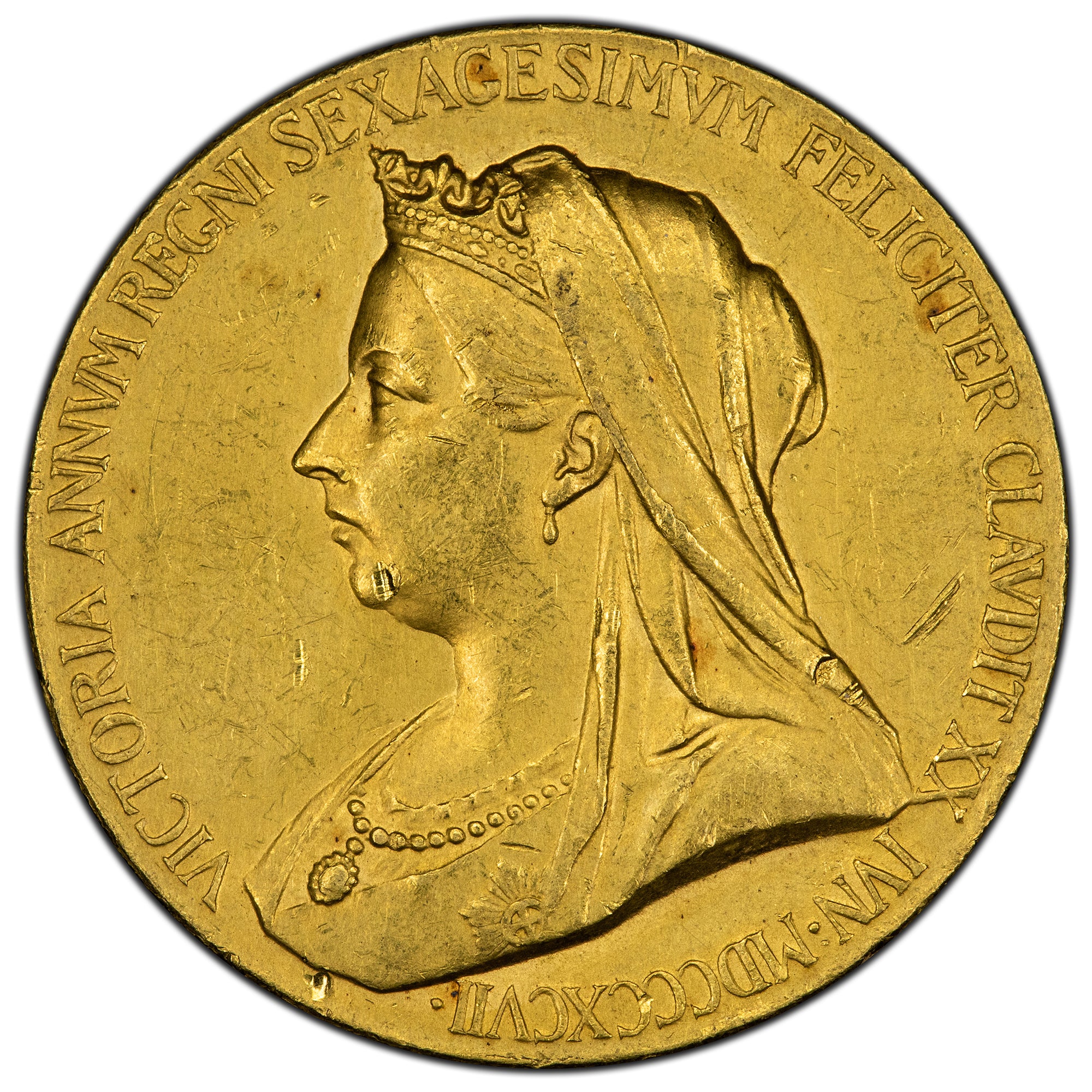 SOLD Great Britain 1897 Diamond Jubilee 22kt Gold Medal 26mm Eimer #18 ...