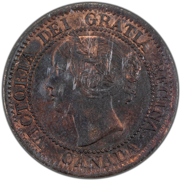SOLD Canada 1859 Narrow/Low 9 One Large Cent Coin - ICCS AU-55 - The ...