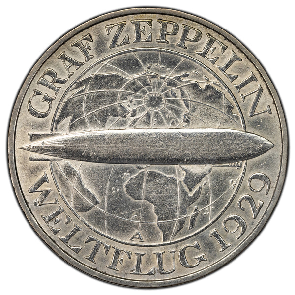 SOLD Germany 1929 3 Mark Silver Coin KM #67 - Graf Zeppelin - Cleaned ...