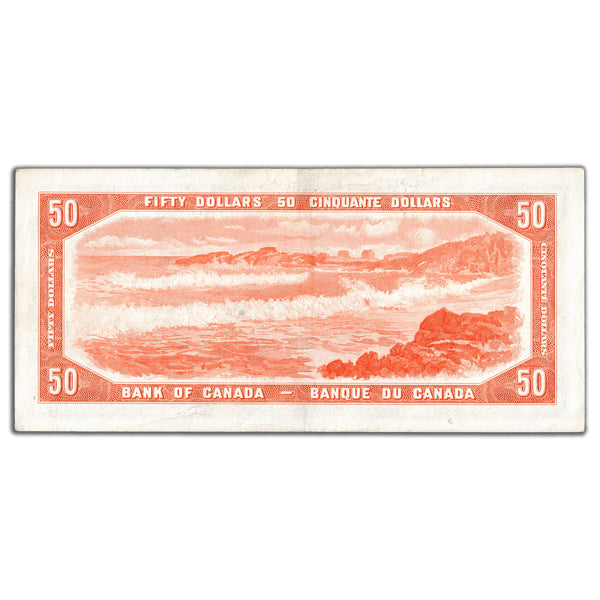 SOLD $50 1954 Bank of Canada Note Beattie-Coyne A/H Prefix BC-42a - Ci ...