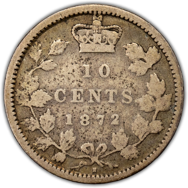 SOLD Canada 1872-H 10 Cents Dime Silver Coin - Porous Surfaces - The ...
