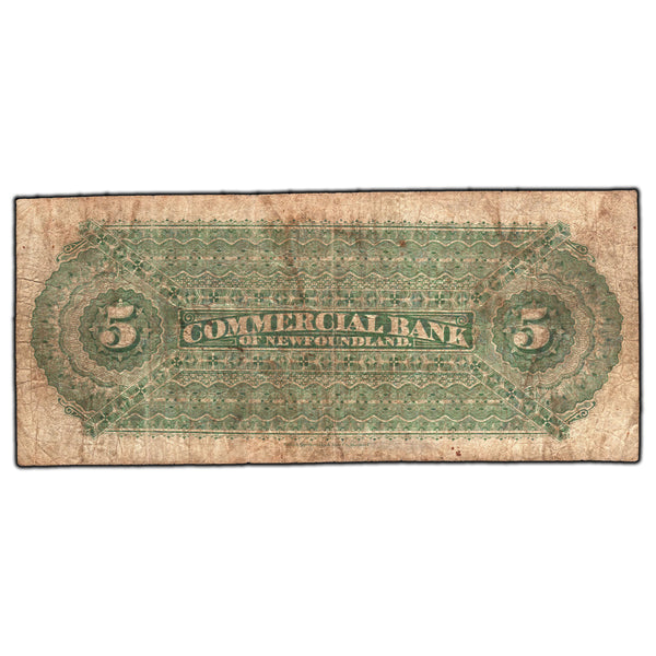 SOLD $5 1888 Commercial Bank of Newfoundland Canada Chartered Note ...