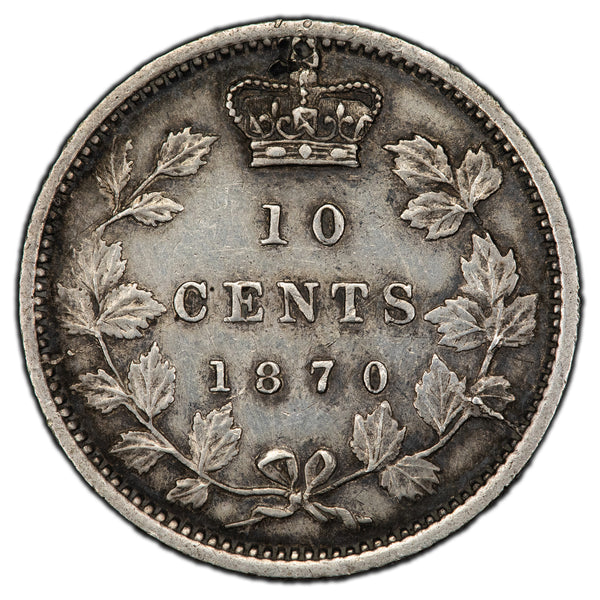 SOLD Canada 1870 Narrow '0' 10 Cents Dime Silver Coin - VF - The ...