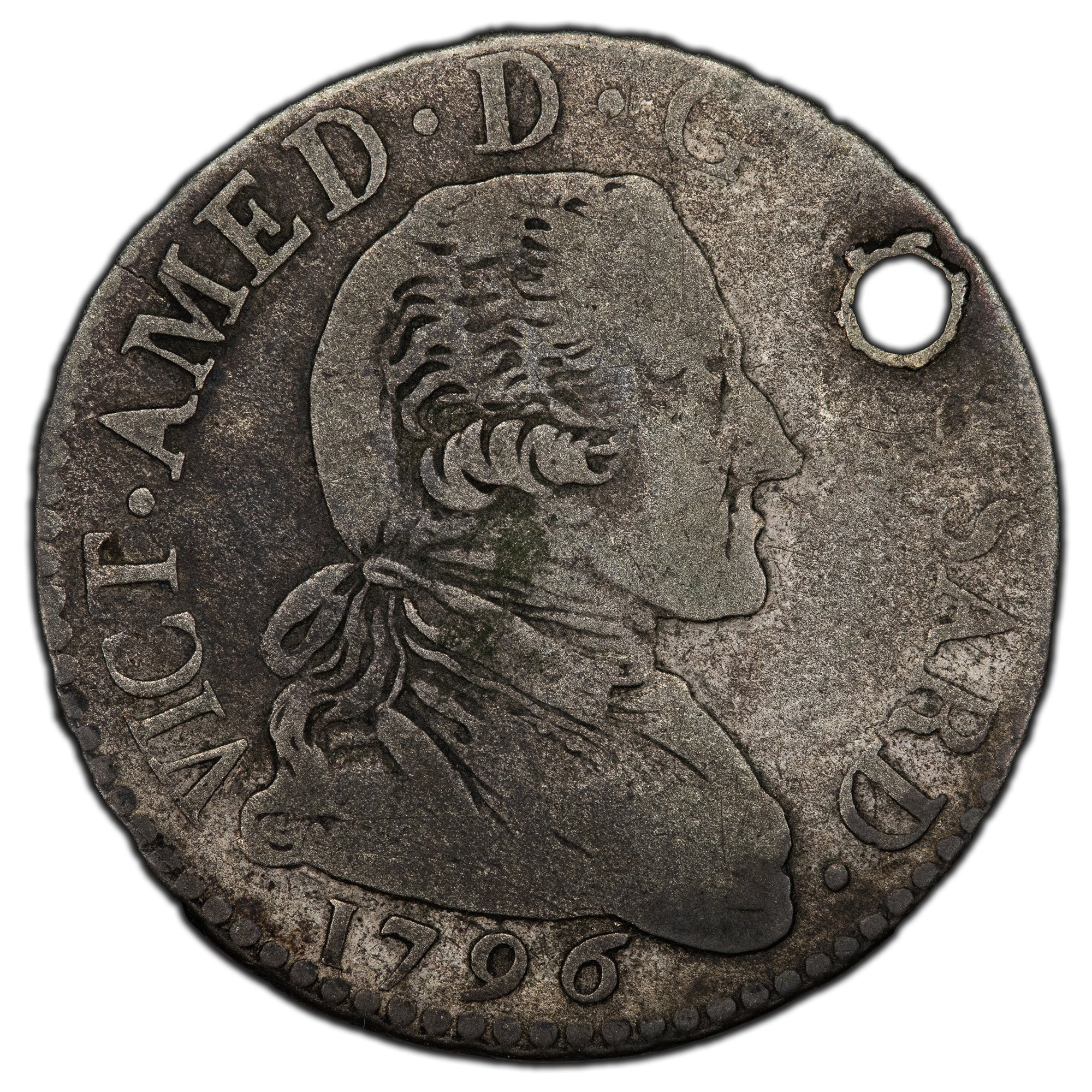 SOLD Italy Sardinia 1776 20 Soldi Coin - Holed - The Toronto Coin Shop