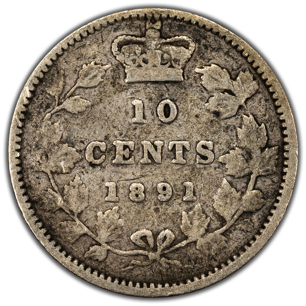 SOLD Canada 1891 22 Leaves 10 Cents Dime Silver Coin - VG-8 - The ...