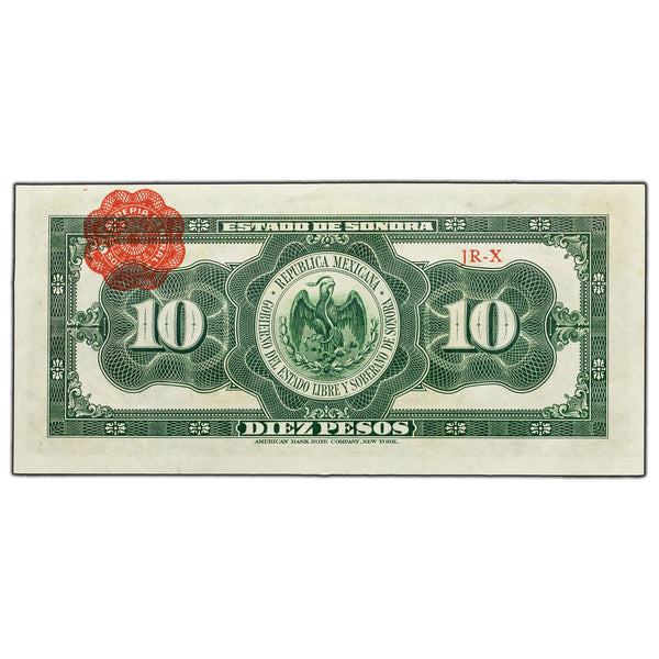 SOLD Mexico El Estado De Sonora 1915 10 Ten Pesos Note - UNC - The ...