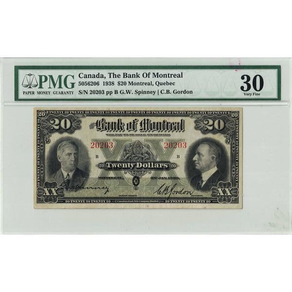$10 1938 The Bank of Montreal Canada Chartered Note #505-62-06 - PMG V ...