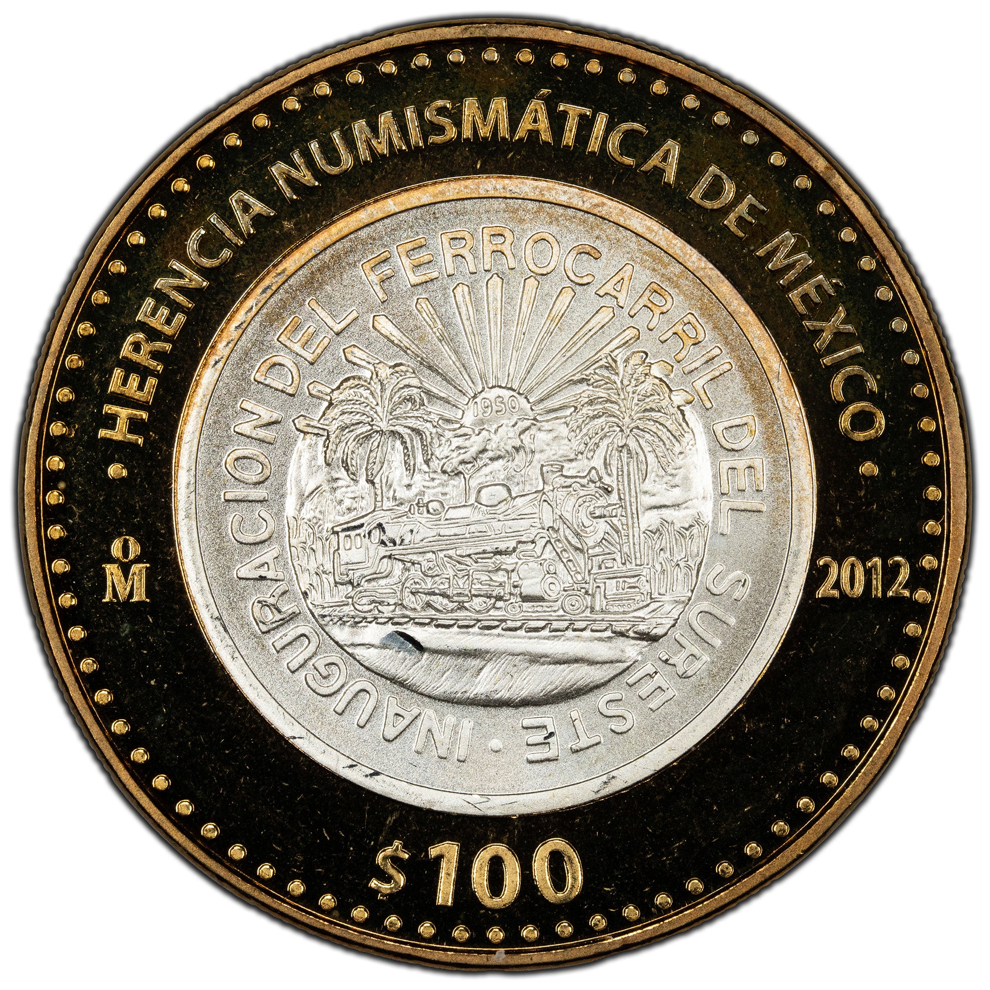 SOLD Mexico 2012 100 Pesos Coin Southeast Railway KM #968 - The Toronto ...