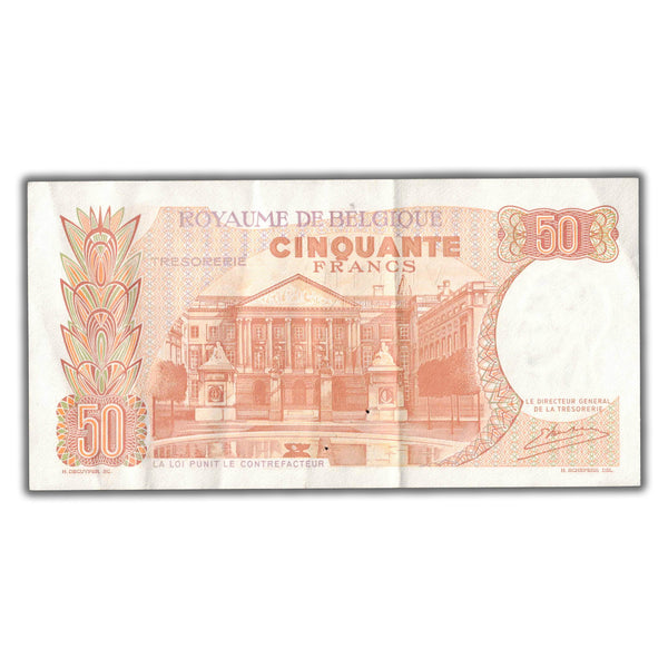 SOLD Belgium 1966 50 Fifty Francs Note P #139 - Staple Hole - The ...