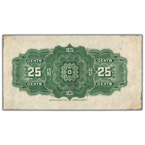 SOLD 25 Cents 1900 Dominion of Canada Note Shinplaster Courtney DC-15a ...