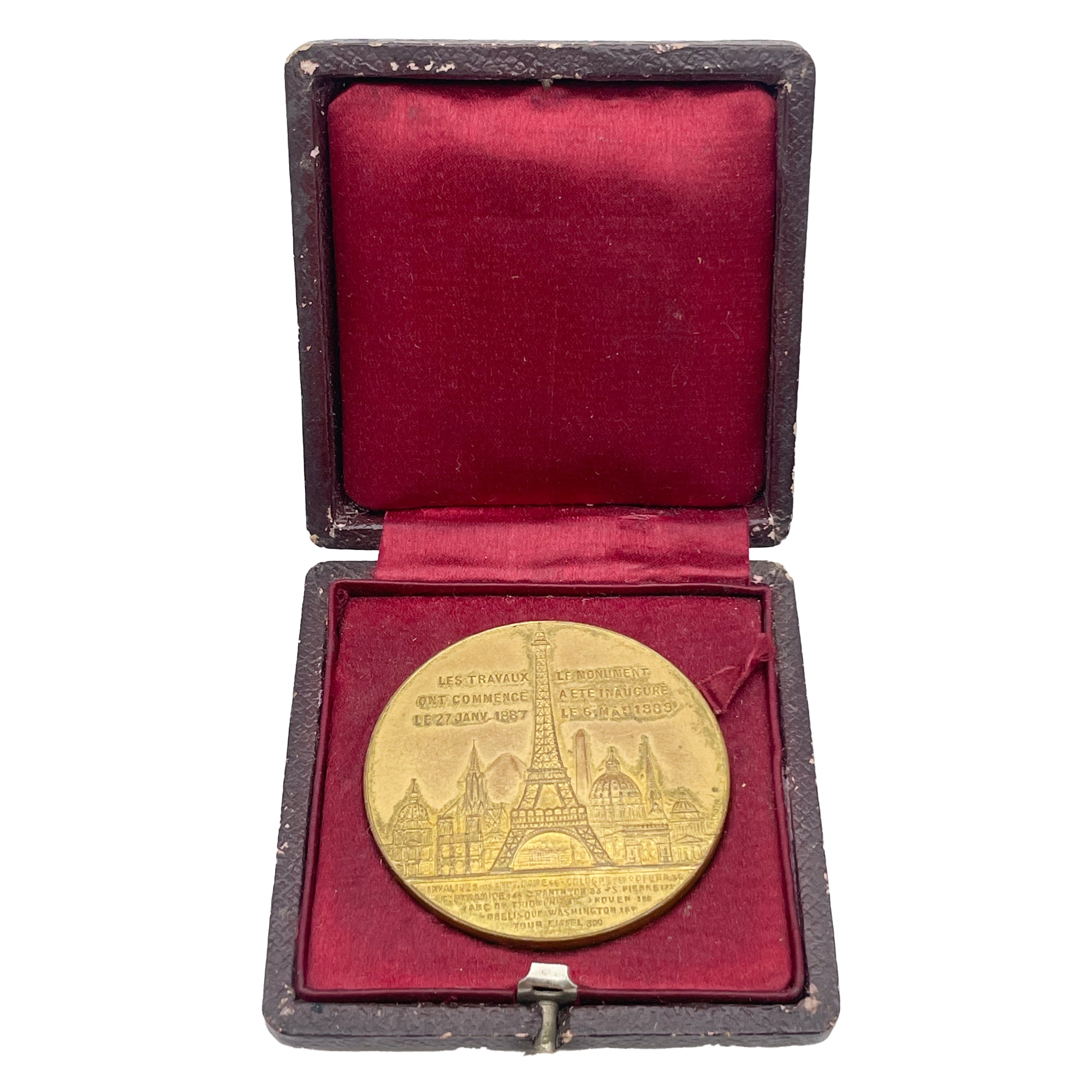 France 1889 Eiffel Tower Souvenir Medal 42mm - In Box Named - The ...