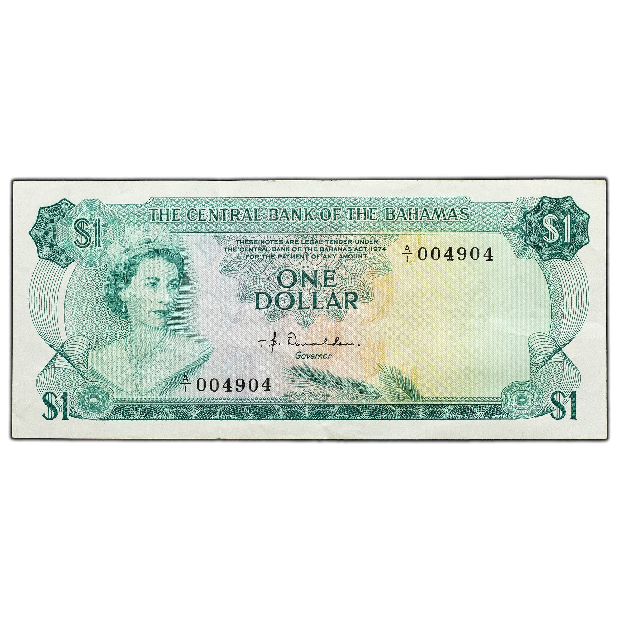 SOLD Bahamas 1974 $1 One Dollar Note P #35a - VF+ - The Toronto Coin Shop