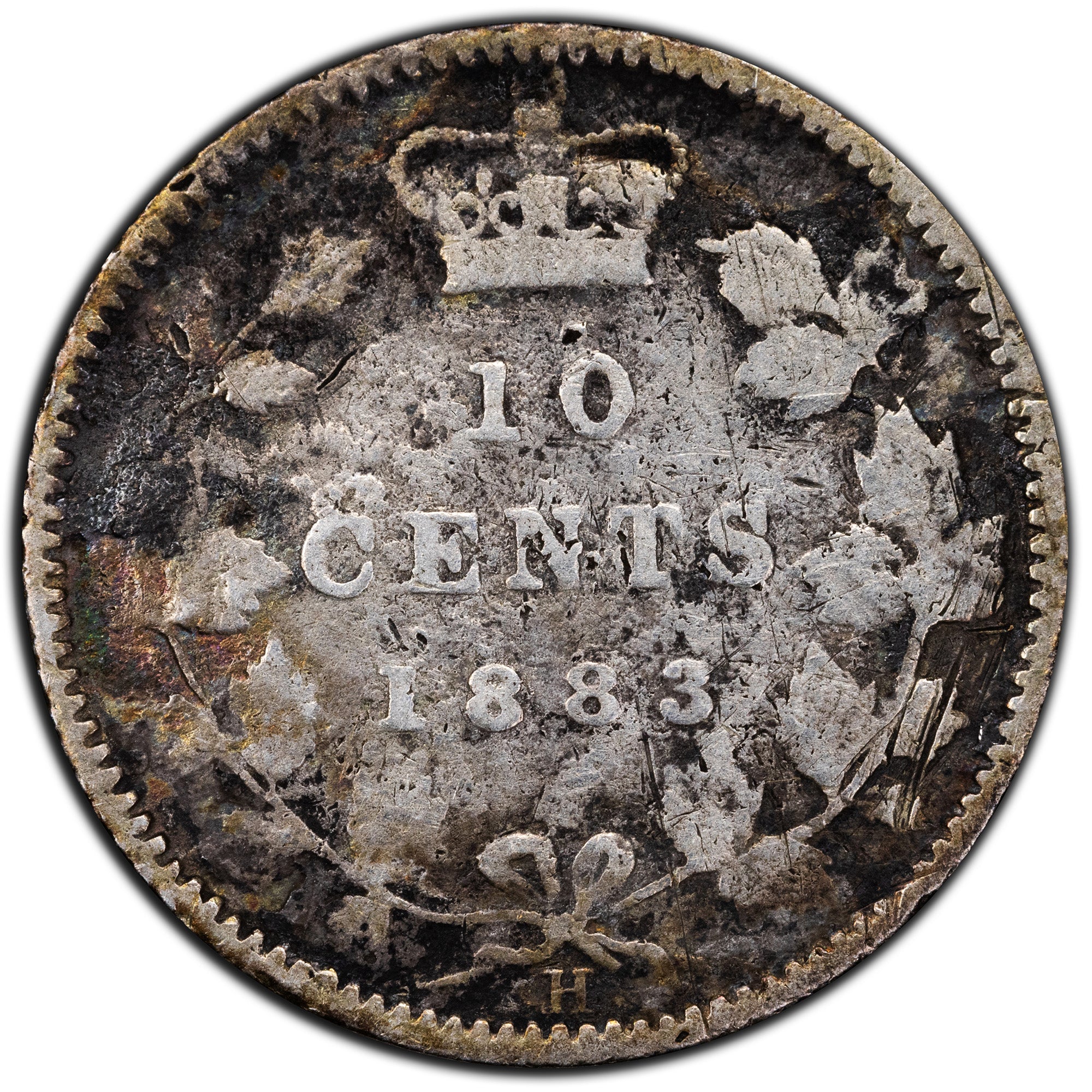 SOLD Canada 1883-H 10 Cents Dime Silver Coin - Corrosion - The Toronto ...