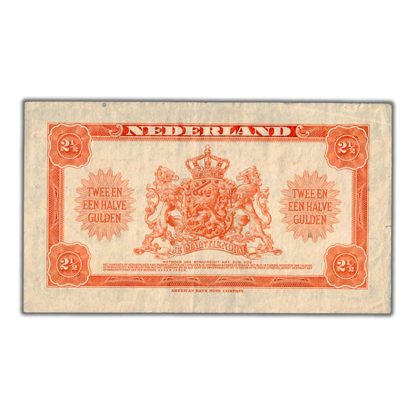 SOLD Netherlands 1943 2 1/2 Gulden Note P #65 - The Toronto Coin Shop