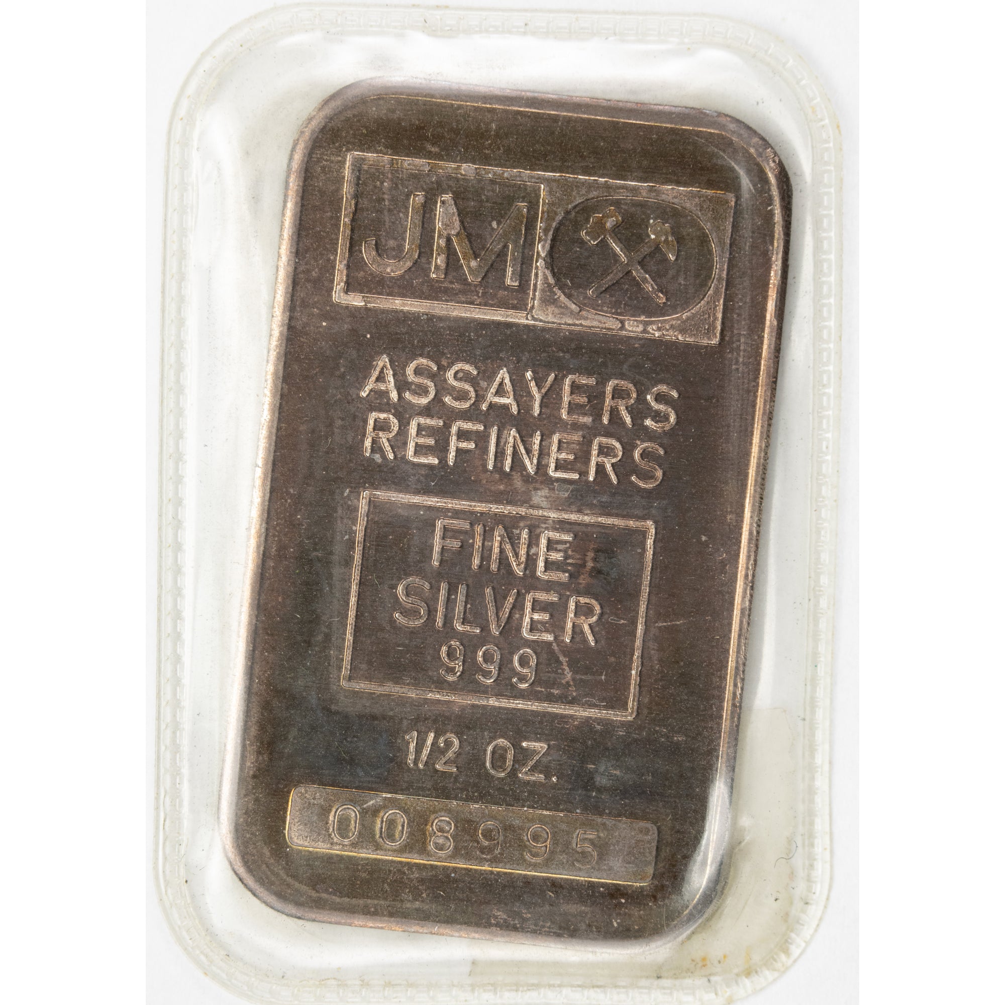 SOLD Johnson Matthey JM 1/2oz .999 Silver Bar - Sealed Blank Back Rais ...