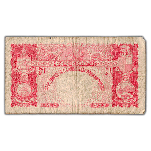 SOLD British Caribbean Territories 1962 $1 One Dollar Note P #7c - Low ...