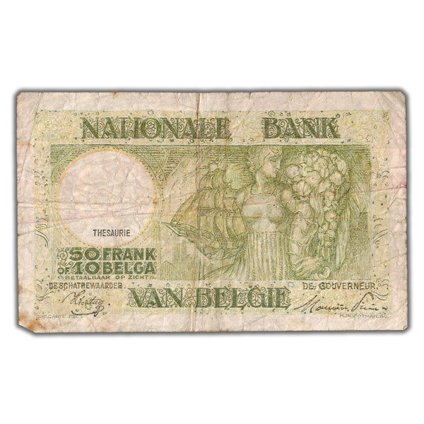 SOLD Belgium 1944 50 Francs / 10 Belgas Note P #106 (4) - The Toronto ...