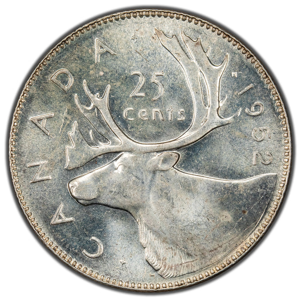 SOLD Canada 1952 LR 25 Cents Quarter Silver Coin - ChoiceUncirculated ...